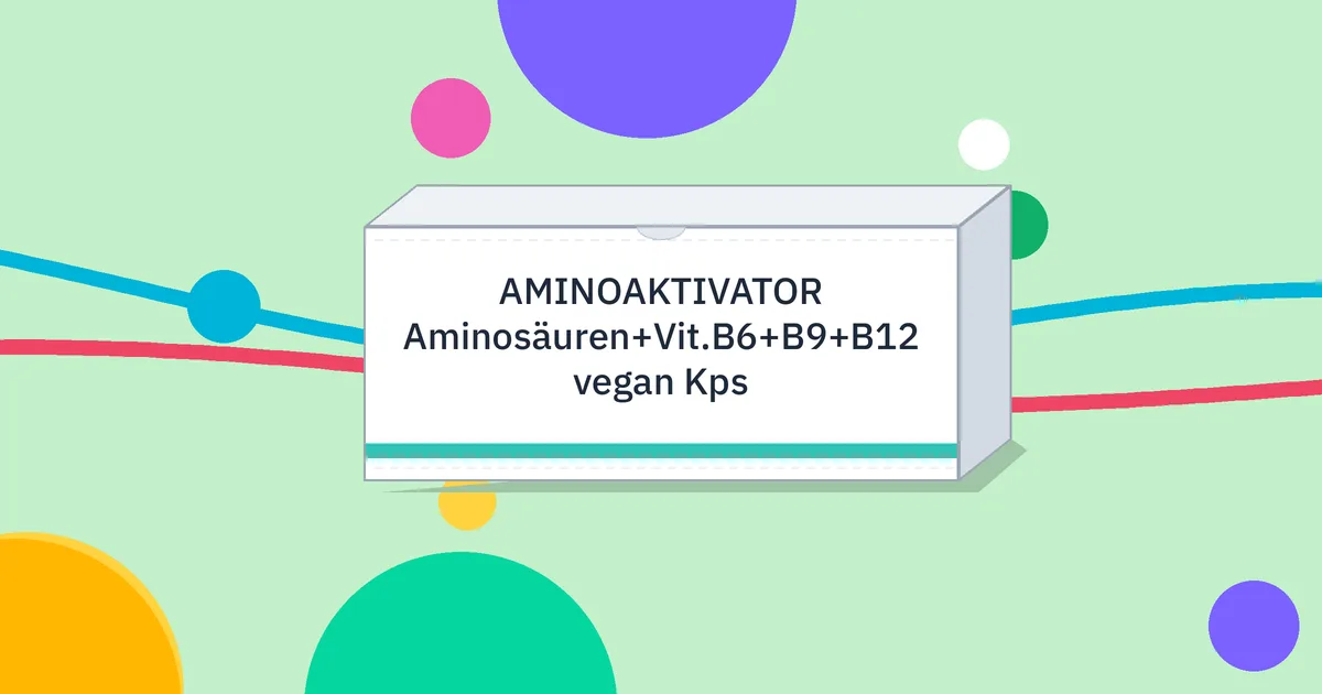 Symbolbild: Packung mit der Aufschrift AMINOAKTIVATOR Aminosäuren+Vit.B6+B9+B12 vegan Kps (PZN 18257260) – Verfügbarkeit und Bezug in Apotheken in Frankfurt am Main