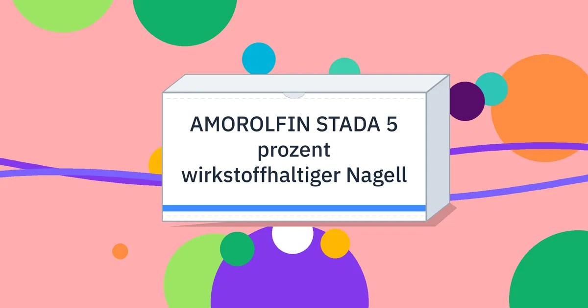 Symbolbild: Packung mit der Aufschrift AMOROLFIN STADA 5 prozent wirkstoffhaltiger Nagell (PZN 09098182) – Verfügbarkeit und Bezug in Apotheken in Frankfurt am Main