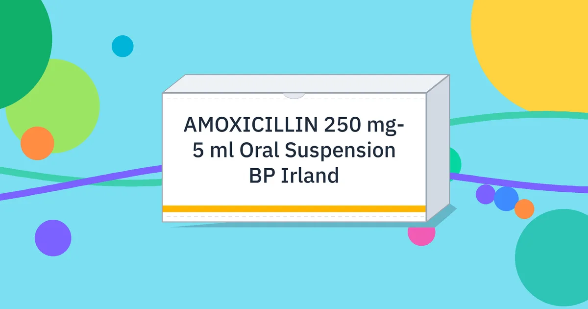 Symbolbild: Packung mit der Aufschrift AMOXICILLIN 250 mg-5 ml Oral Suspension BP Irland (PZN 18890477) – Verfügbarkeit und Bezug in Apotheken in Frankfurt am Main