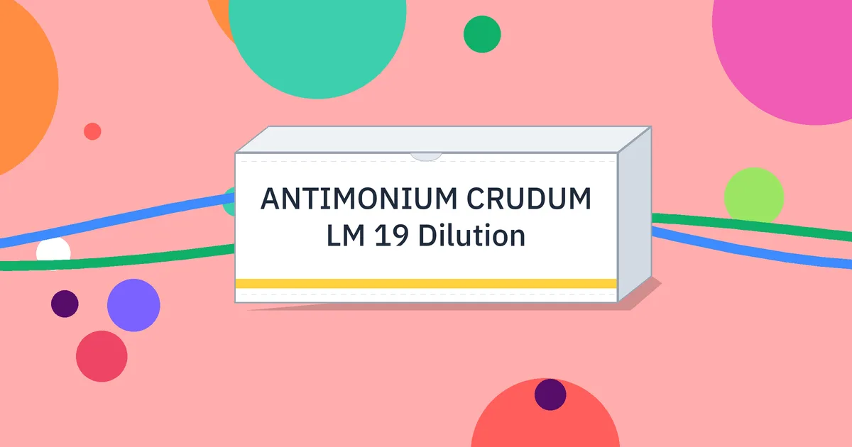 Symbolbild: Packung mit der Aufschrift ANTIMONIUM CRUDUM LM 19 Dilution (PZN 12763878) – Verfügbarkeit und Bezug in Apotheken in Frankfurt am Main