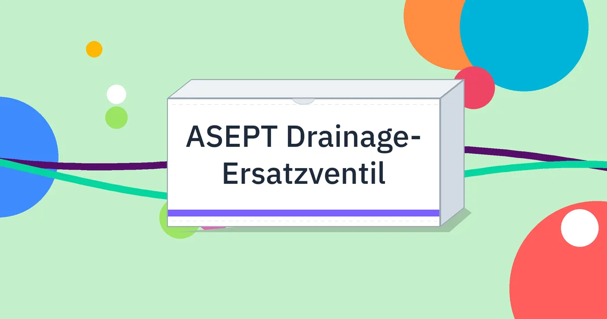 Symbolbild: Packung mit der Aufschrift ASEPT Drainage-Ersatzventil (PZN 09917622) – Verfügbarkeit und Bezug in Apotheken in Frankfurt am Main