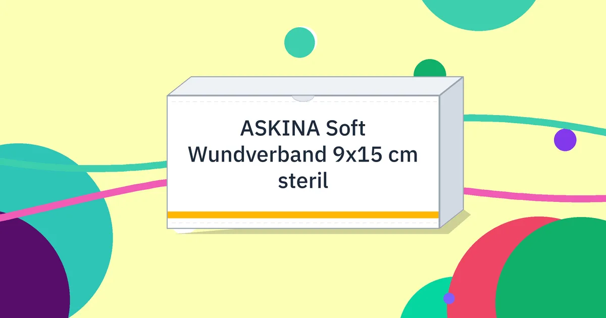 Symbolbild: Packung mit der Aufschrift ASKINA Soft Wundverband 9x15 cm steril (PZN 14417028) – Verfügbarkeit und Bezug in Apotheken in Frankfurt am Main