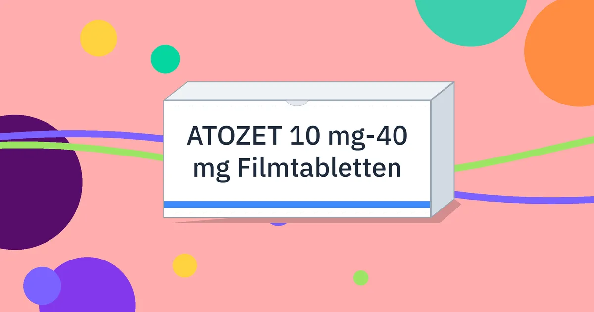 Symbolbild: Packung mit der Aufschrift ATOZET 10 mg-40 mg Filmtabletten (PZN 15571524) – Verfügbarkeit und Bezug in Apotheken in Frankfurt am Main