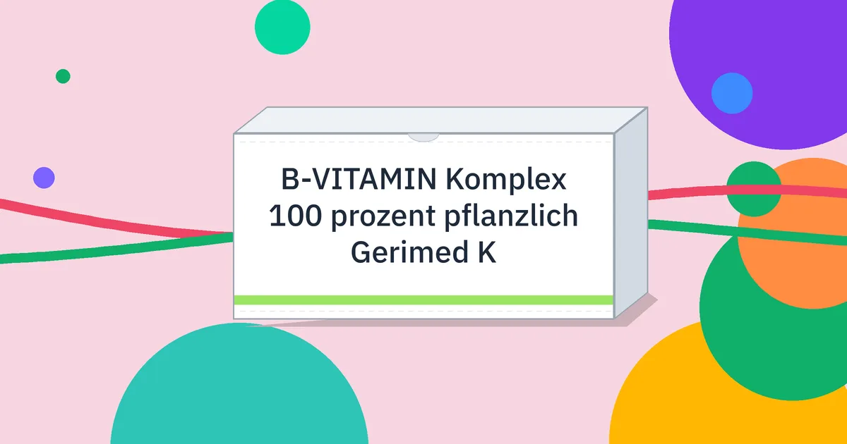 Symbolbild: Packung mit der Aufschrift B-VITAMIN Komplex 100 prozent pflanzlich Gerimed K (PZN 04698575) – Verfügbarkeit und Bezug in Apotheken in Frankfurt am Main