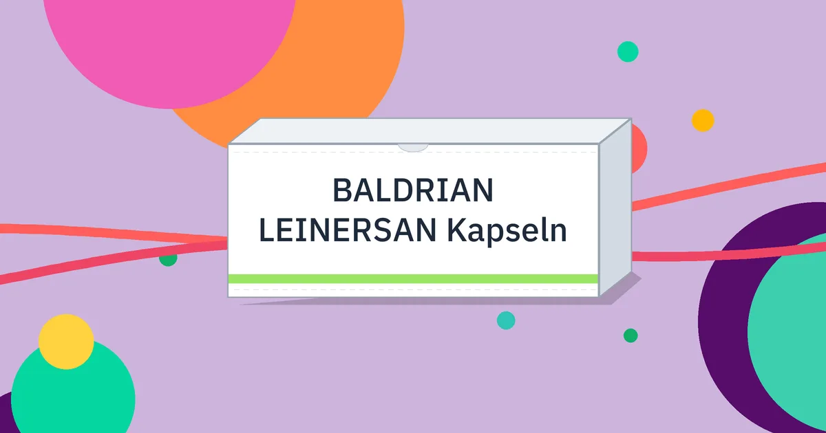 Symbolbild: Packung mit der Aufschrift BALDRIAN LEINERSAN Kapseln (PZN 19509574) – Verfügbarkeit und Bezug in Apotheken in Frankfurt am Main