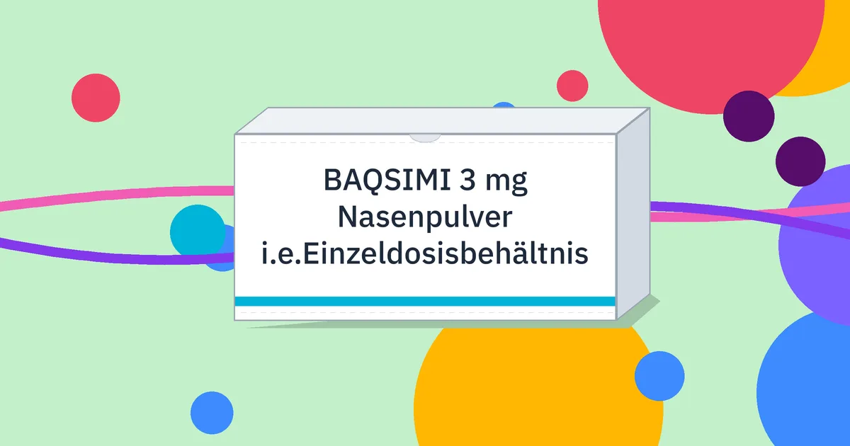 Symbolbild: Packung mit der Aufschrift BAQSIMI 3 mg Nasenpulver i.e.Einzeldosisbehältnis (PZN 18131903) – Verfügbarkeit und Bezug in Apotheken in Frankfurt am Main