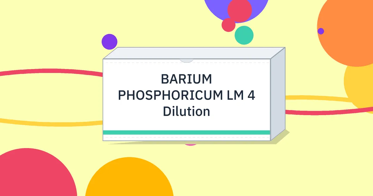 Symbolbild: Packung mit der Aufschrift BARIUM PHOSPHORICUM LM 4 Dilution (PZN 13379107) – Verfügbarkeit und Bezug in Apotheken in Frankfurt am Main