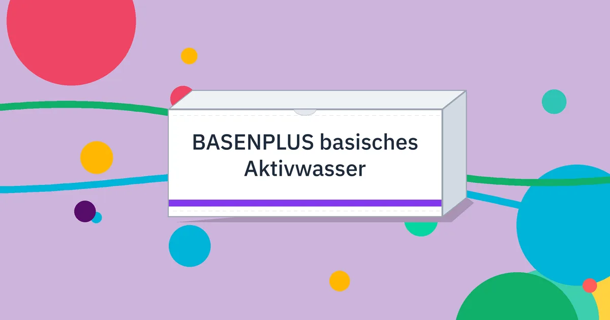 Symbolbild: Packung mit der Aufschrift BASENPLUS basisches Aktivwasser (PZN 06839815) – Verfügbarkeit und Bezug in Apotheken in Frankfurt am Main