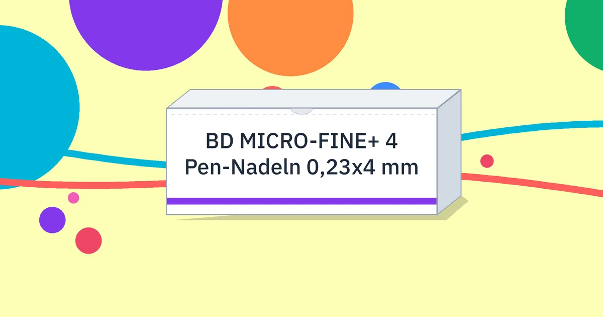 Symbolbild: Packung mit der Aufschrift BD MICRO-FINE+ 4 Pen-Nadeln 0,23x4 mm (PZN 19698753) – Verfügbarkeit und Bezug in Apotheken in Frankfurt am Main