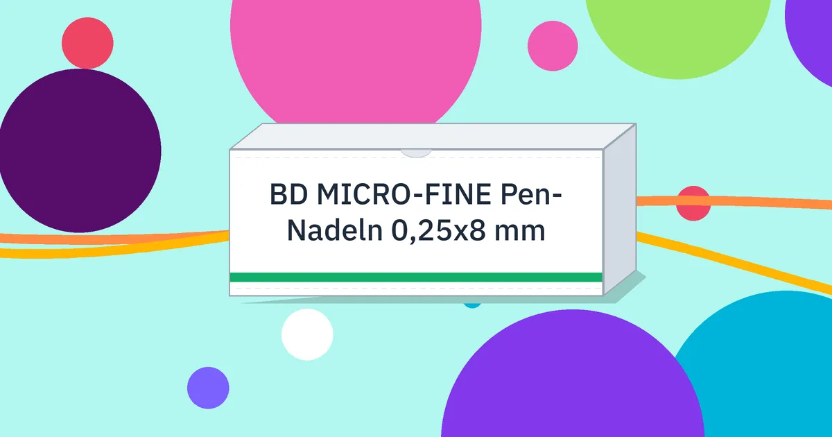 Symbolbild: Packung mit der Aufschrift BD MICRO-FINE Pen-Nadeln 0,25x8 mm (PZN 11164348) – Verfügbarkeit und Bezug in Apotheken in Frankfurt am Main