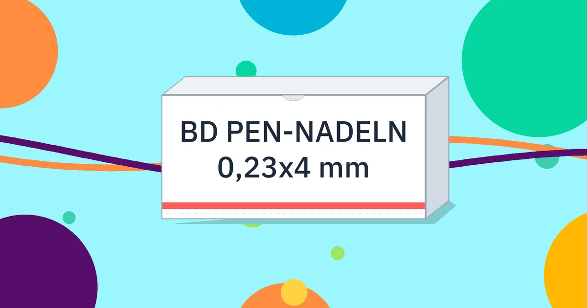 Symbolbild: Packung mit der Aufschrift BD PEN-NADELN 0,23x4 mm (PZN 12416102) – Verfügbarkeit und Bezug in Apotheken in Frankfurt am Main