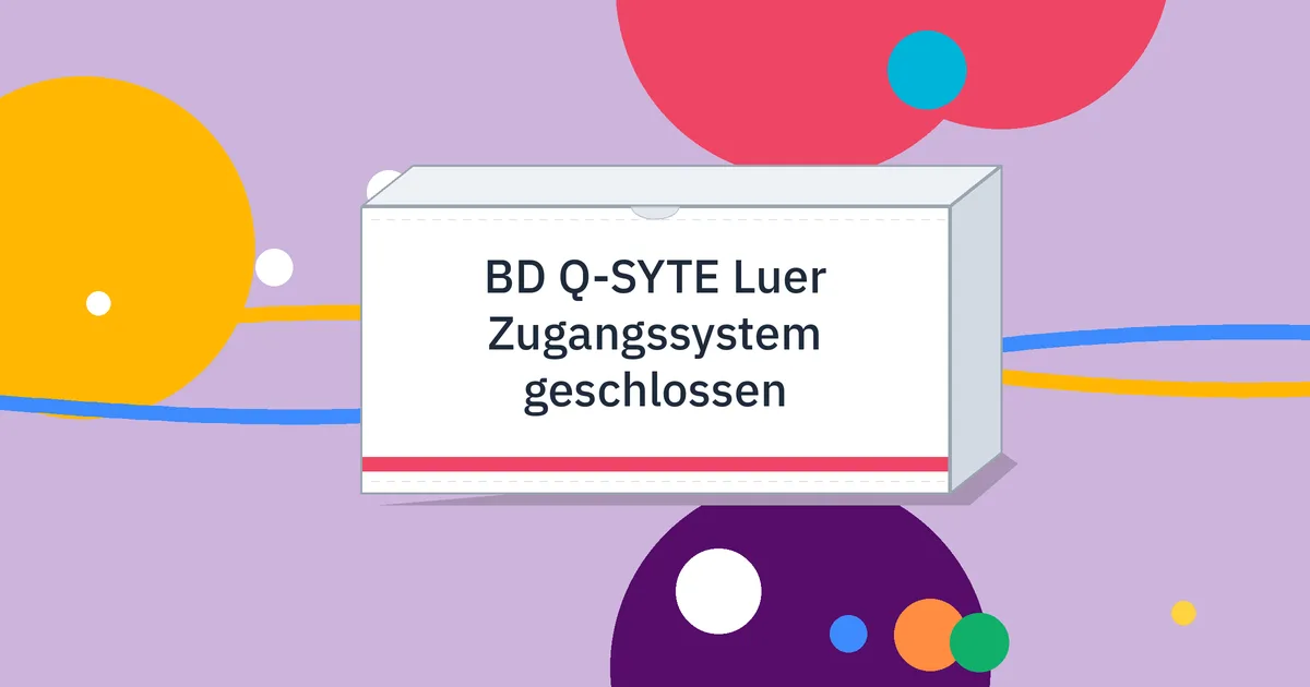 Symbolbild: Packung mit der Aufschrift BD Q-SYTE Luer Zugangssystem geschlossen (PZN 18469418) – Verfügbarkeit und Bezug in Apotheken in Frankfurt am Main