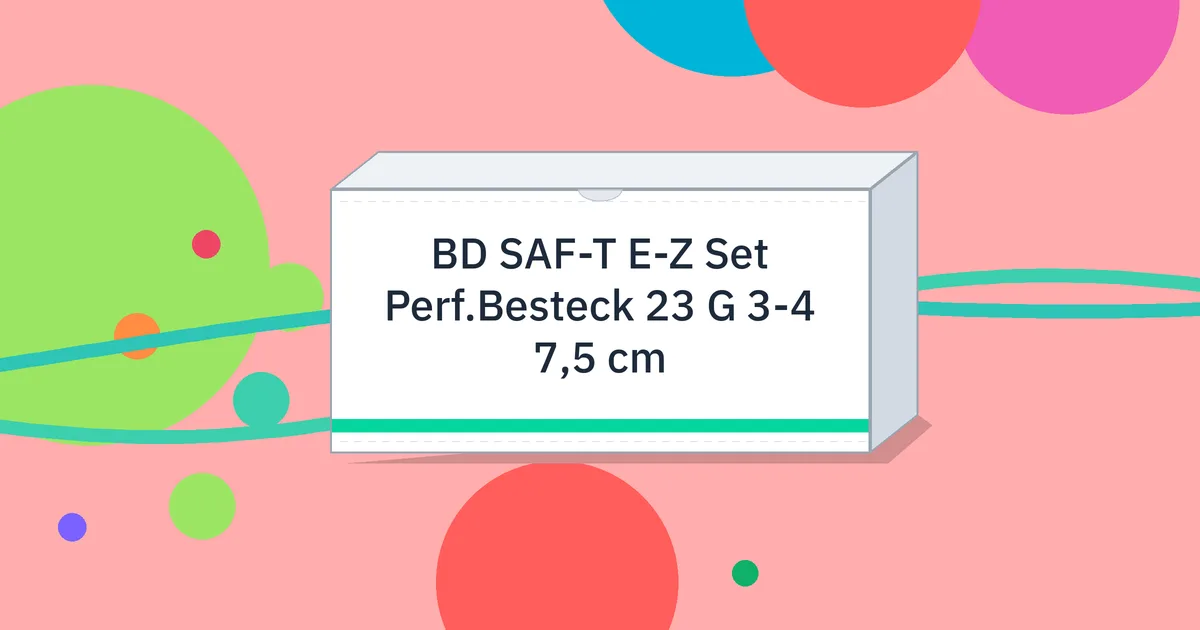 Symbolbild: Packung mit der Aufschrift BD SAF-T E-Z Set Perf.Besteck 23 G 3-4 7,5 cm (PZN 07546908) – Verfügbarkeit und Bezug in Apotheken in Frankfurt am Main