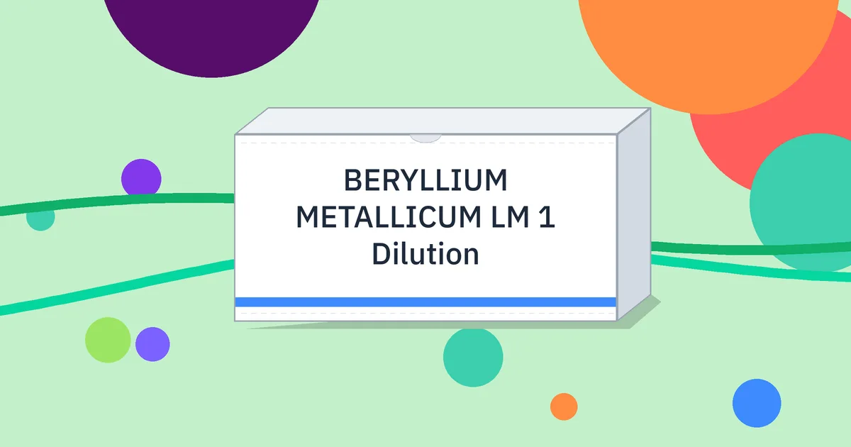 Symbolbild: Packung mit der Aufschrift BERYLLIUM METALLICUM LM 1 Dilution (PZN 12793201) – Verfügbarkeit und Bezug in Apotheken in Frankfurt am Main