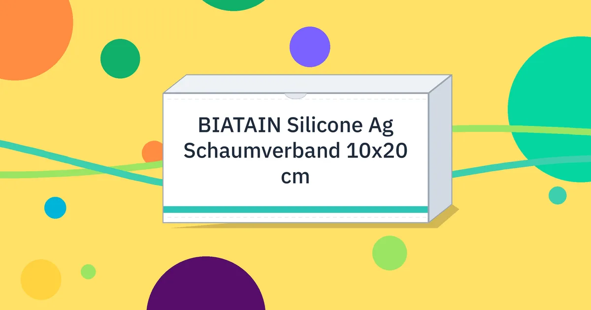Symbolbild: Packung mit der Aufschrift BIATAIN Silicone Ag Schaumverband 10x20 cm (PZN 13704518) – Verfügbarkeit und Bezug in Apotheken in Frankfurt am Main