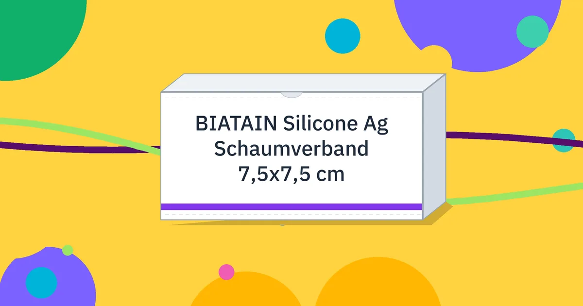 Symbolbild: Packung mit der Aufschrift BIATAIN Silicone Ag Schaumverband 7,5x7,5 cm (PZN 18125699) – Verfügbarkeit und Bezug in Apotheken in Frankfurt am Main