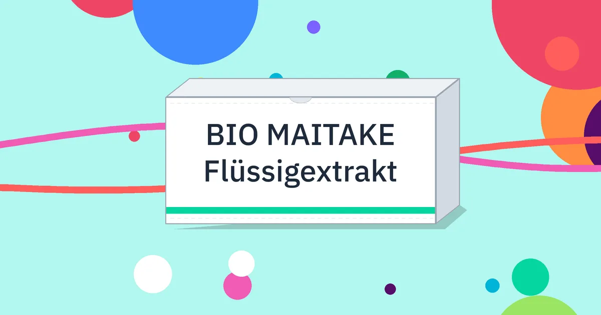 Symbolbild: Packung mit der Aufschrift BIO MAITAKE Flüssigextrakt (PZN 20299099) – Verfügbarkeit und Bezug in Apotheken in Frankfurt am Main