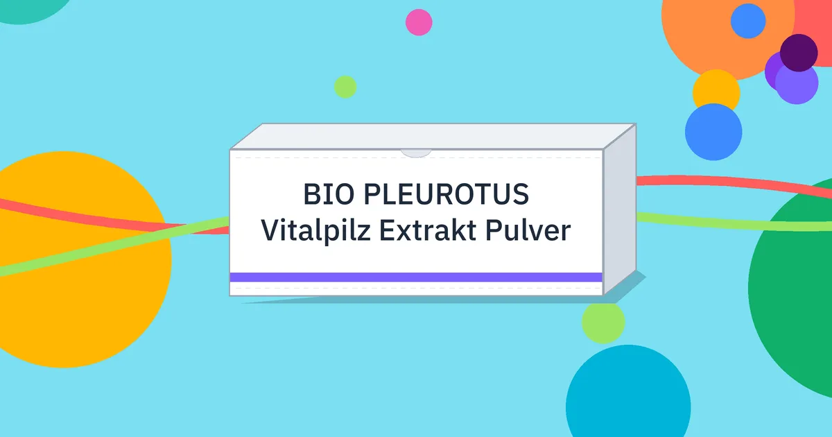 Symbolbild: Packung mit der Aufschrift BIO PLEUROTUS Vitalpilz Extrakt Pulver (PZN 19820467) – Verfügbarkeit und Bezug in Apotheken in Frankfurt am Main