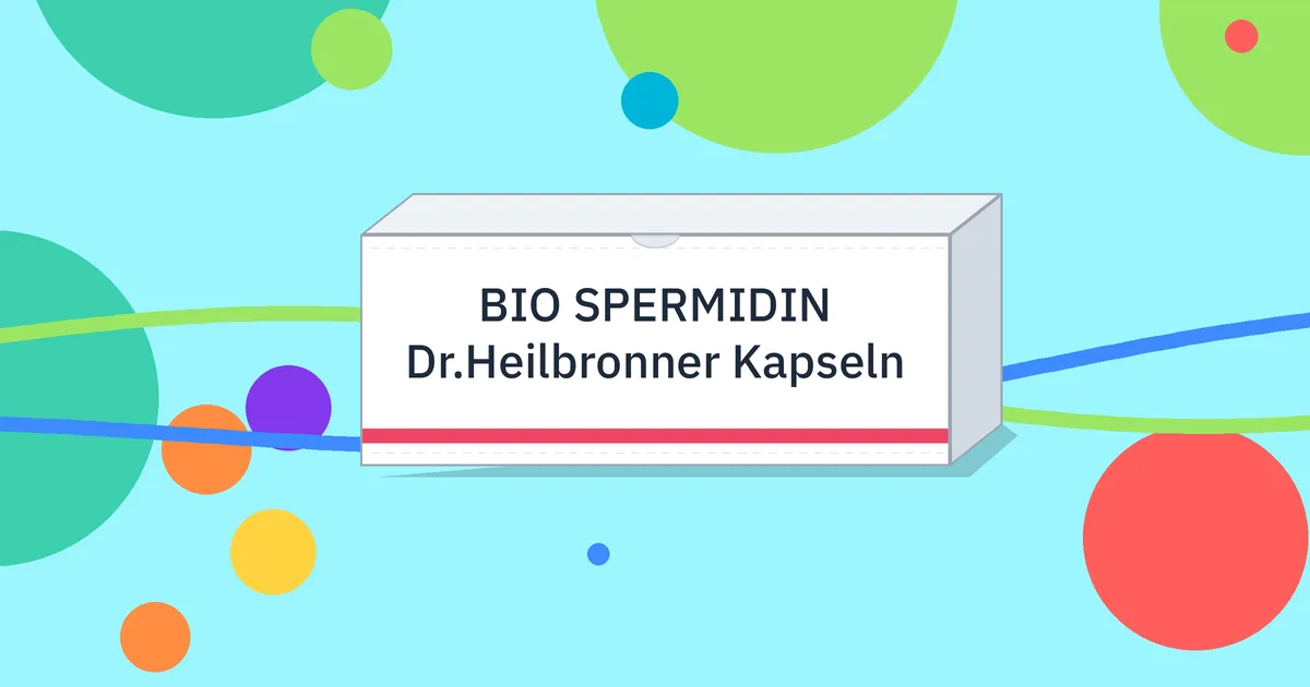 Symbolbild: Packung mit der Aufschrift BIO SPERMIDIN Dr.Heilbronner Kapseln (PZN 19772171) – Verfügbarkeit und Bezug in Apotheken in Frankfurt am Main