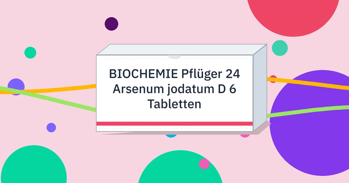 Symbolbild: Packung mit der Aufschrift BIOCHEMIE Pflüger 24 Arsenum jodatum D 6 Tabletten (PZN 06323098) – Verfügbarkeit und Bezug in Apotheken in Frankfurt am Main