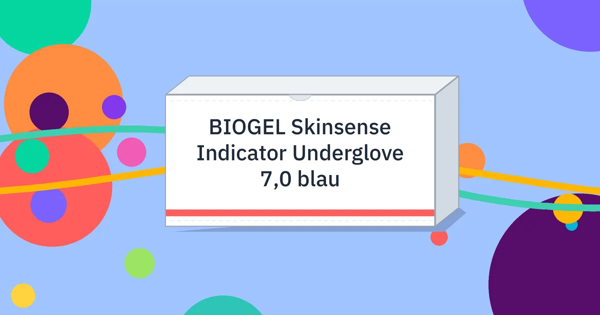 Symbolbild: Packung mit der Aufschrift BIOGEL Skinsense Indicator Underglove 7,0 blau (PZN 04702331) – Verfügbarkeit und Bezug in Apotheken in Frankfurt am Main
