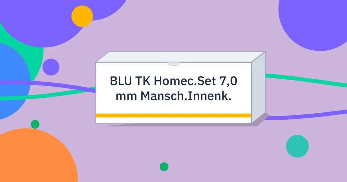 Symbolbild: Packung mit der Aufschrift BLU TK Homec.Set 7,0 mm Mansch.Innenk. (PZN 02150318) – Verfügbarkeit und Bezug in Apotheken in Frankfurt am Main