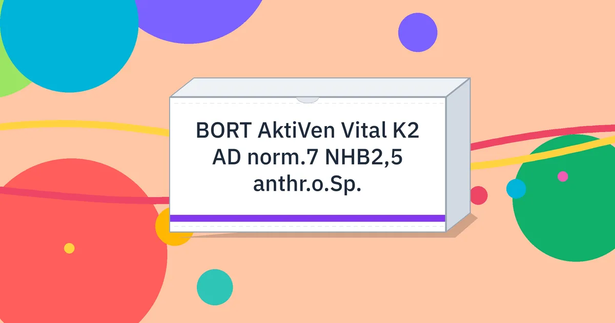 Symbolbild: Packung mit der Aufschrift BORT AktiVen Vital K2 AD norm.7 NHB2,5 anthr.o.Sp. (PZN 17499618) – Verfügbarkeit und Bezug in Apotheken in Frankfurt am Main