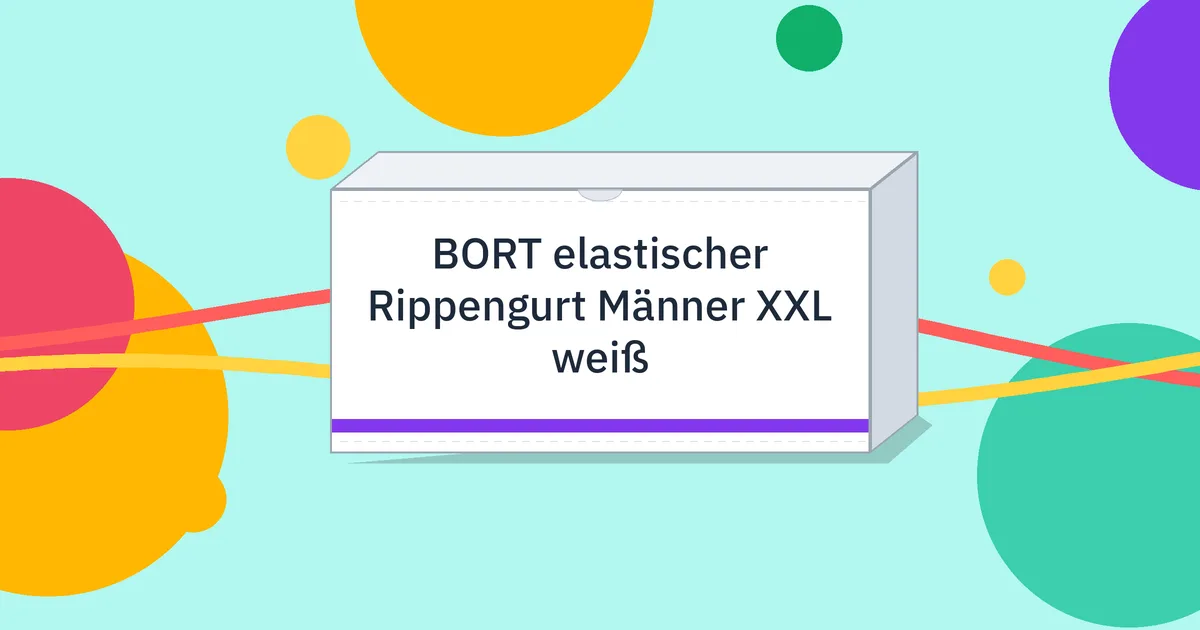 Symbolbild: Packung mit der Aufschrift BORT elastischer Rippengurt Männer XXL weiß (PZN 11055429) – Verfügbarkeit und Bezug in Apotheken in Frankfurt am Main