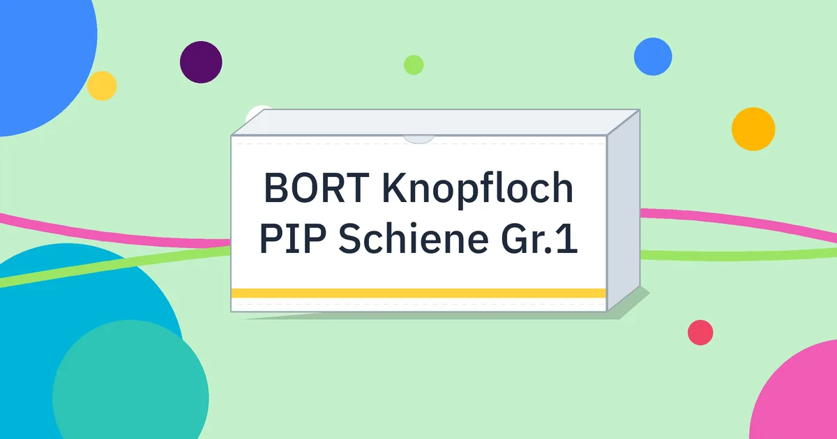 Symbolbild: Packung mit der Aufschrift BORT Knopfloch PIP Schiene Gr.1 (PZN 16847023) – Verfügbarkeit und Bezug in Apotheken in Frankfurt am Main