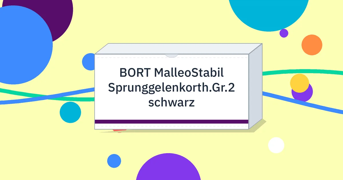 Symbolbild: Packung mit der Aufschrift BORT MalleoStabil Sprunggelenkorth.Gr.2 schwarz (PZN 09444052) – Verfügbarkeit und Bezug in Apotheken in Frankfurt am Main
