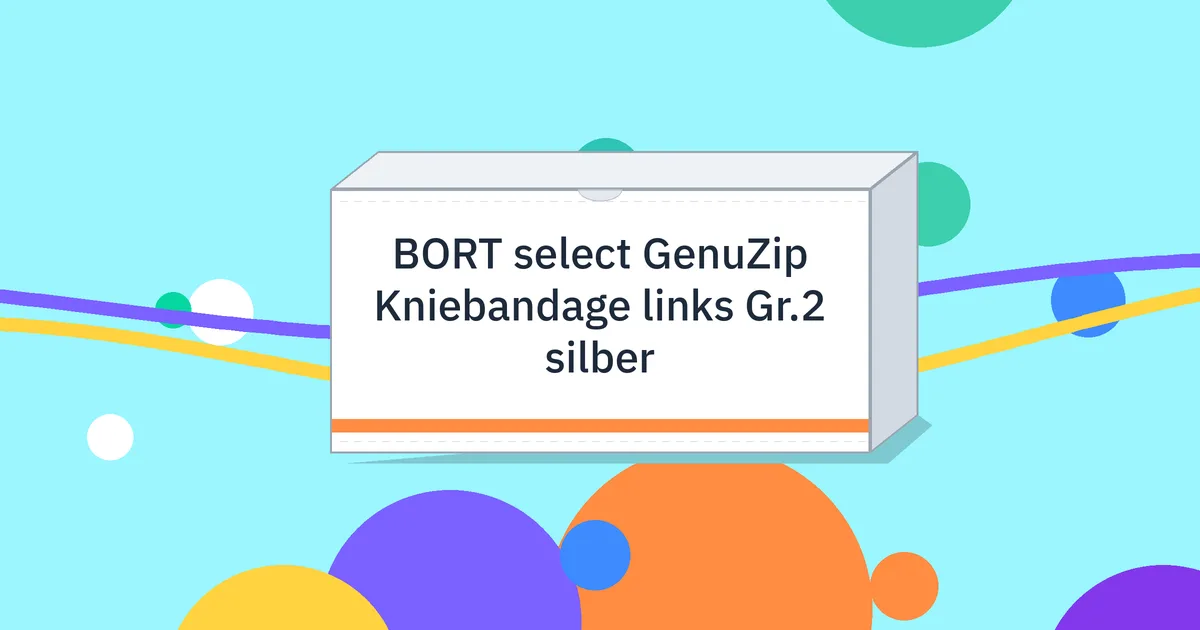 Symbolbild: Packung mit der Aufschrift BORT select GenuZip Kniebandage links Gr.2 silber (PZN 16843976) – Verfügbarkeit und Bezug in Apotheken in Frankfurt am Main