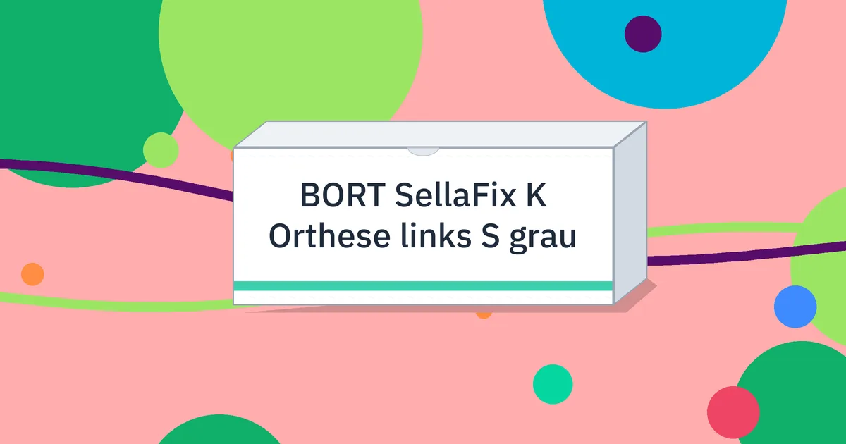 Symbolbild: Packung mit der Aufschrift BORT SellaFix K Orthese links S grau (PZN 19644579) – Verfügbarkeit und Bezug in Apotheken in Frankfurt am Main