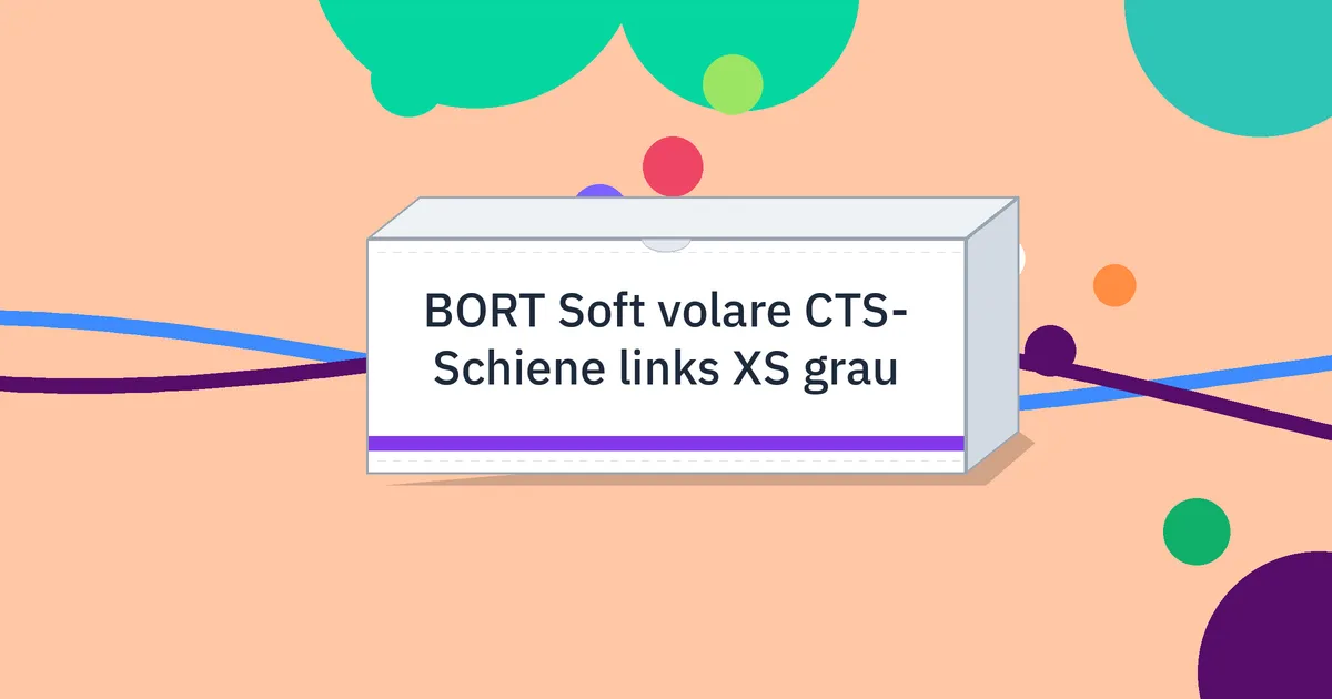 Symbolbild: Packung mit der Aufschrift BORT Soft volare CTS-Schiene links XS grau (PZN 00236725) – Verfügbarkeit und Bezug in Apotheken in Frankfurt am Main