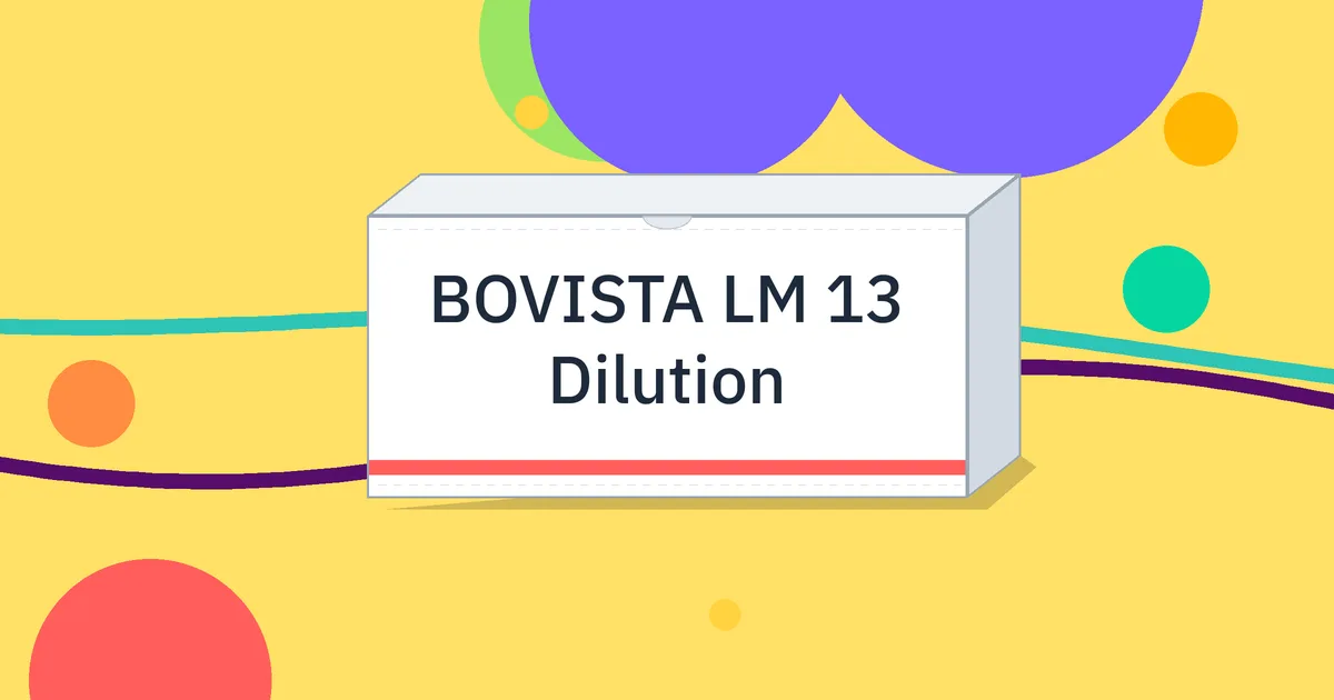 Symbolbild: Packung mit der Aufschrift BOVISTA LM 13 Dilution (PZN 13393975) – Verfügbarkeit und Bezug in Apotheken in Frankfurt am Main