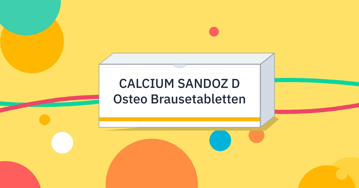 Symbolbild: Packung mit der Aufschrift CALCIUM SANDOZ D Osteo Brausetabletten (PZN 02340160) – Verfügbarkeit und Bezug in Apotheken in Frankfurt am Main