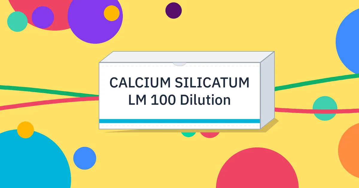 Symbolbild: Packung mit der Aufschrift CALCIUM SILICATUM LM 100 Dilution (PZN 12805909) – Verfügbarkeit und Bezug in Apotheken in Frankfurt am Main