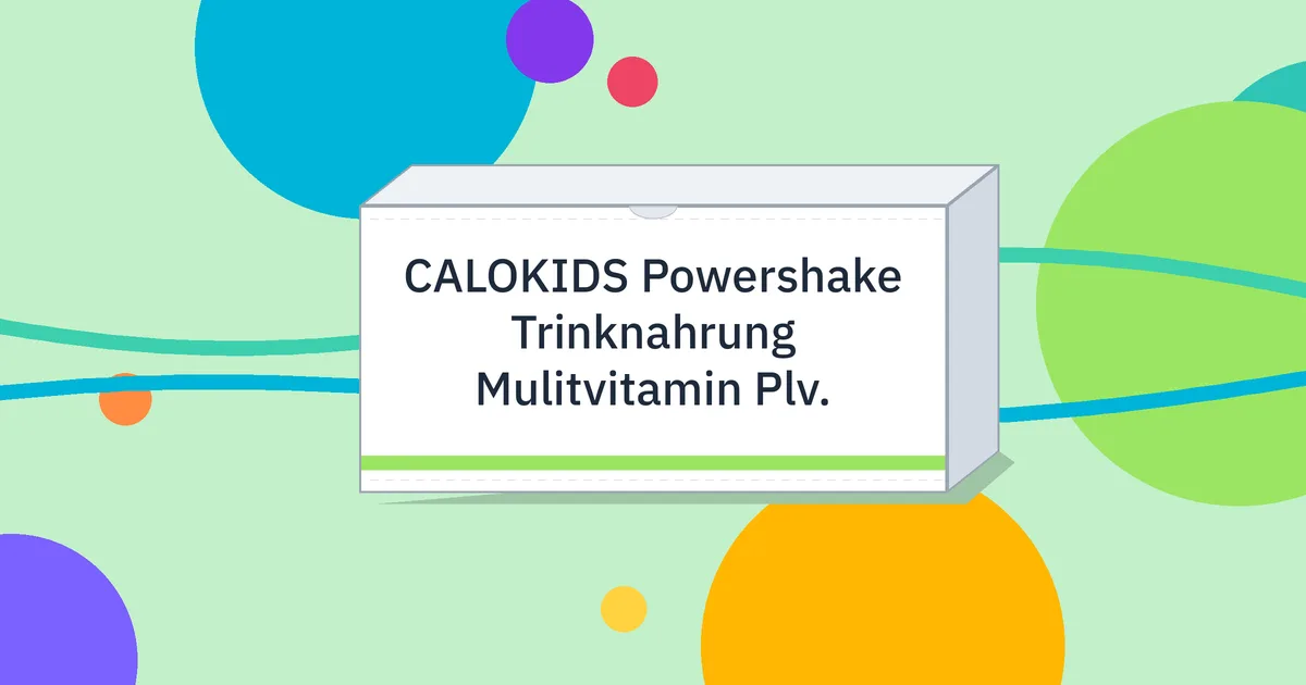 Symbolbild: Packung mit der Aufschrift CALOKIDS Powershake Trinknahrung Mulitvitamin Plv. (PZN 20026094) – Verfügbarkeit und Bezug in Apotheken in Frankfurt am Main