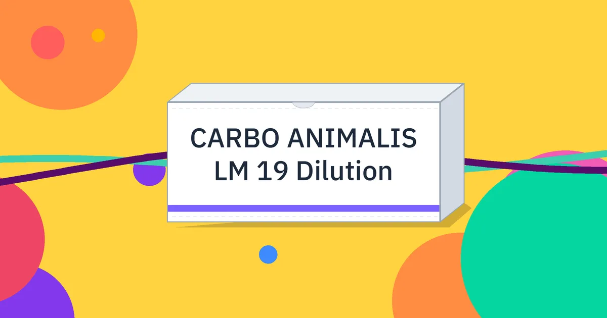 Symbolbild: Packung mit der Aufschrift CARBO ANIMALIS LM 19 Dilution (PZN 12809155) – Verfügbarkeit und Bezug in Apotheken in Frankfurt am Main