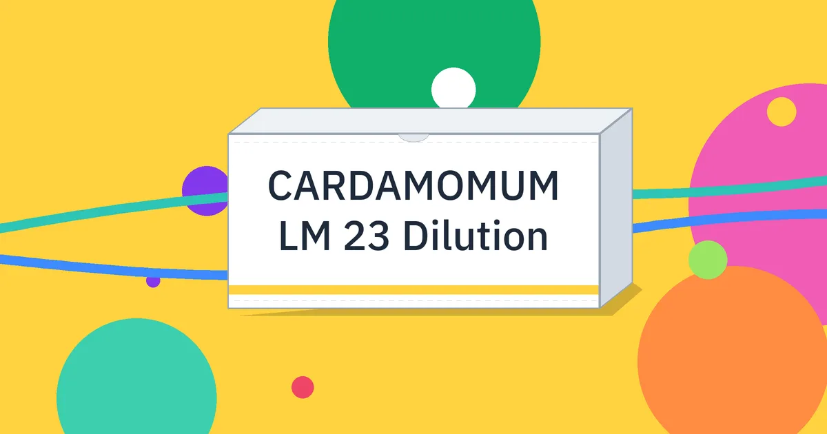 Symbolbild: Packung mit der Aufschrift CARDAMOMUM LM 23 Dilution (PZN 13429756) – Verfügbarkeit und Bezug in Apotheken in Frankfurt am Main