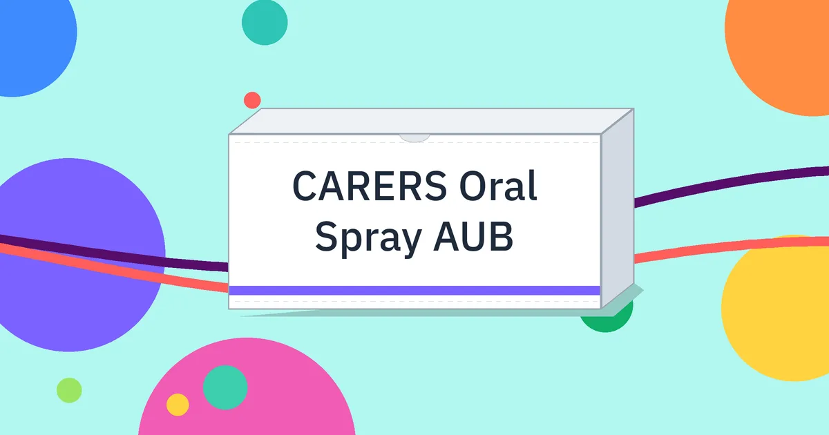 Symbolbild: Packung mit der Aufschrift CARERS Oral Spray AUB (PZN 18906267) – Verfügbarkeit und Bezug in Apotheken in Frankfurt am Main