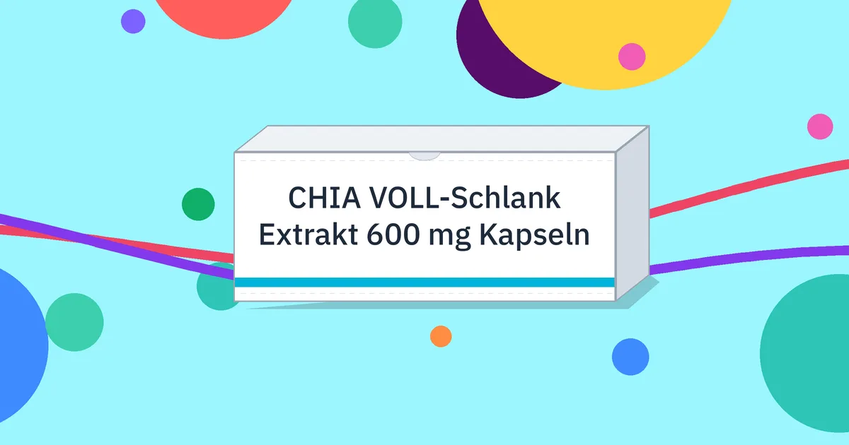 Symbolbild: Packung mit der Aufschrift CHIA VOLL-Schlank Extrakt 600 mg Kapseln (PZN 11056015) – Verfügbarkeit und Bezug in Apotheken in Frankfurt am Main