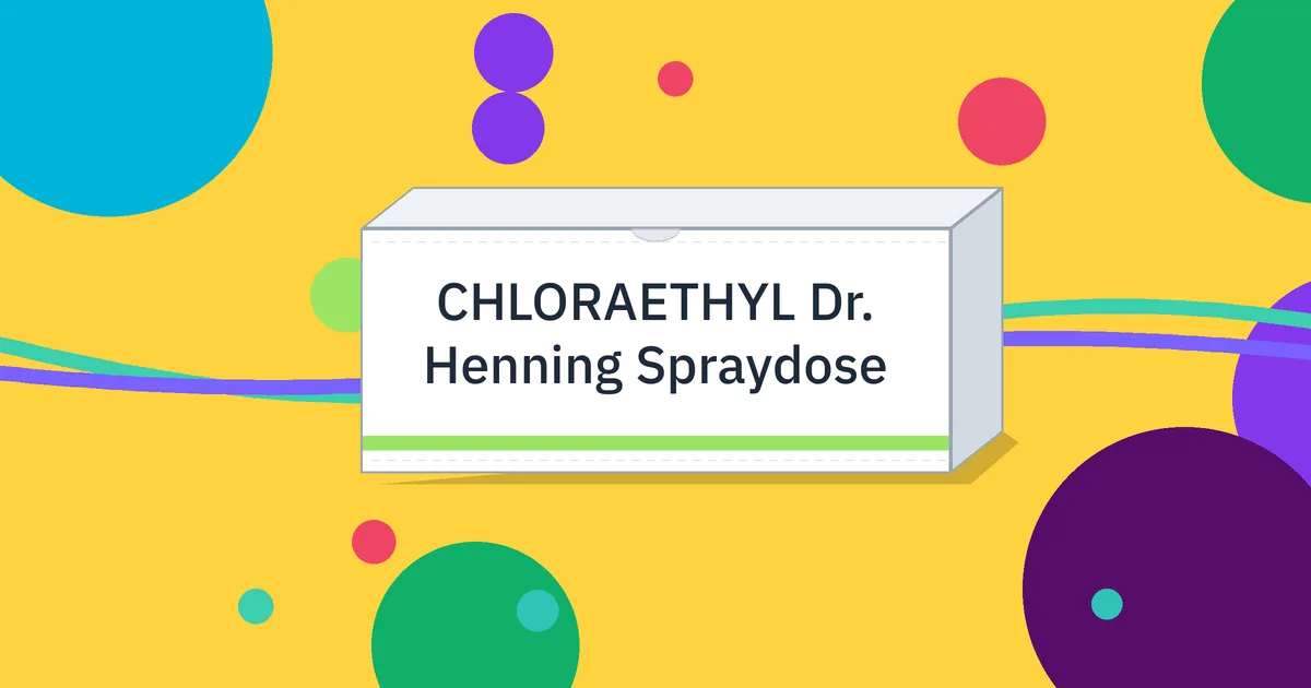 Symbolbild: Packung mit der Aufschrift CHLORAETHYL Dr. Henning Spraydose (PZN 01950761) – Verfügbarkeit und Bezug in Apotheken in Frankfurt am Main