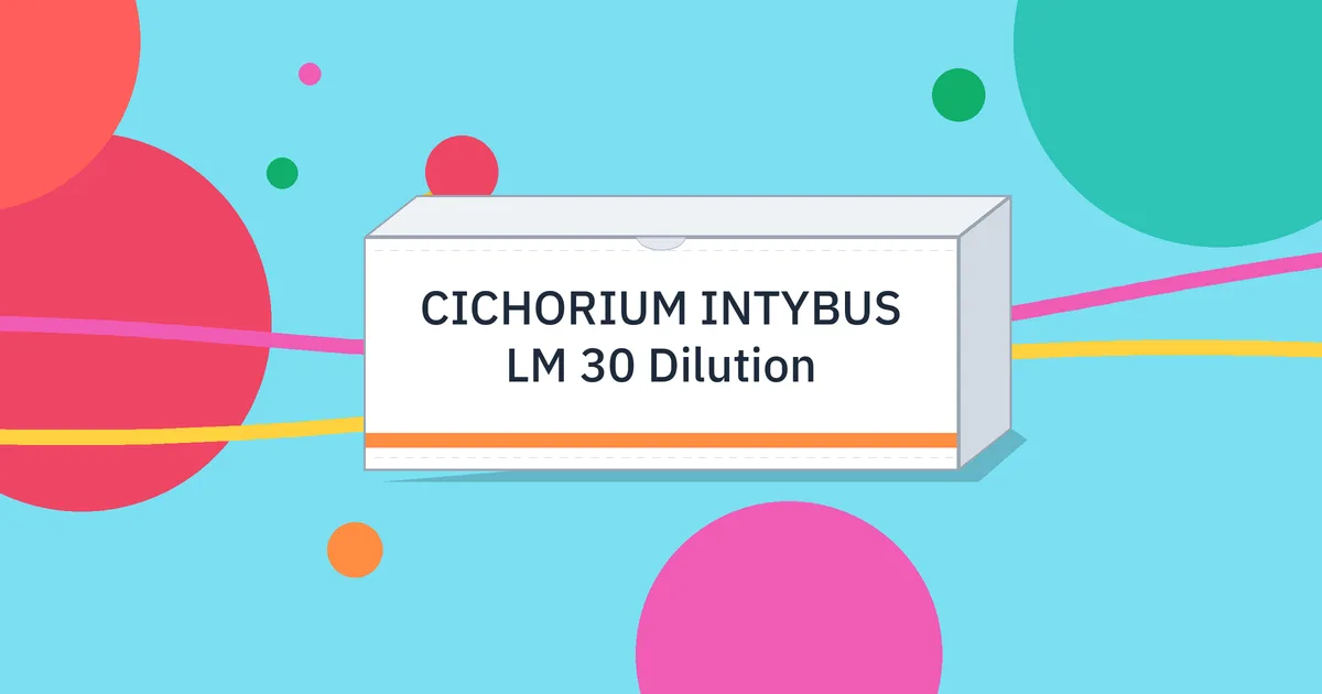 Symbolbild: Packung mit der Aufschrift CICHORIUM INTYBUS LM 30 Dilution (PZN 13446186) – Verfügbarkeit und Bezug in Apotheken in Frankfurt am Main