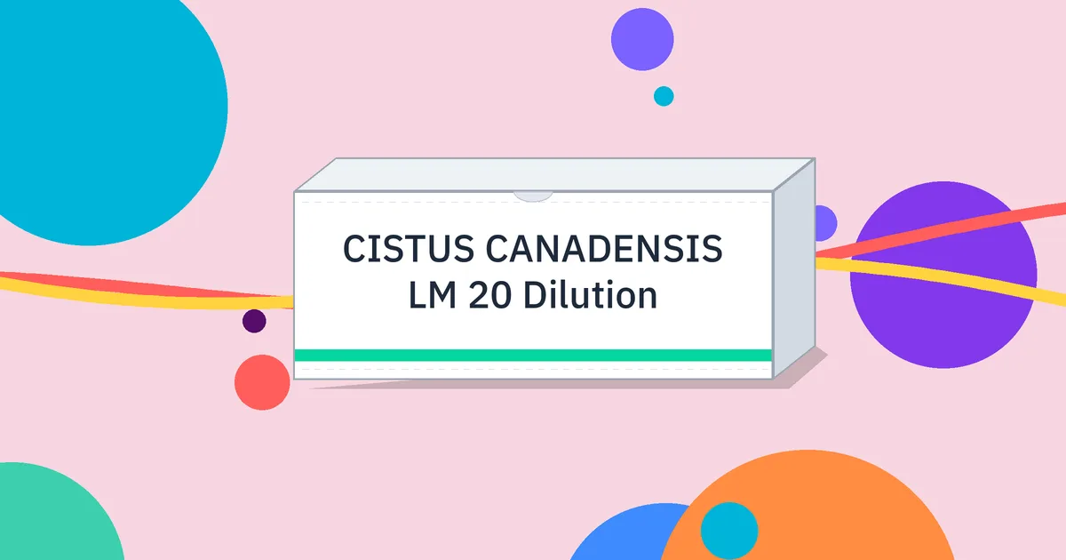 Symbolbild: Packung mit der Aufschrift CISTUS CANADENSIS LM 20 Dilution (PZN 12821400) – Verfügbarkeit und Bezug in Apotheken in Frankfurt am Main
