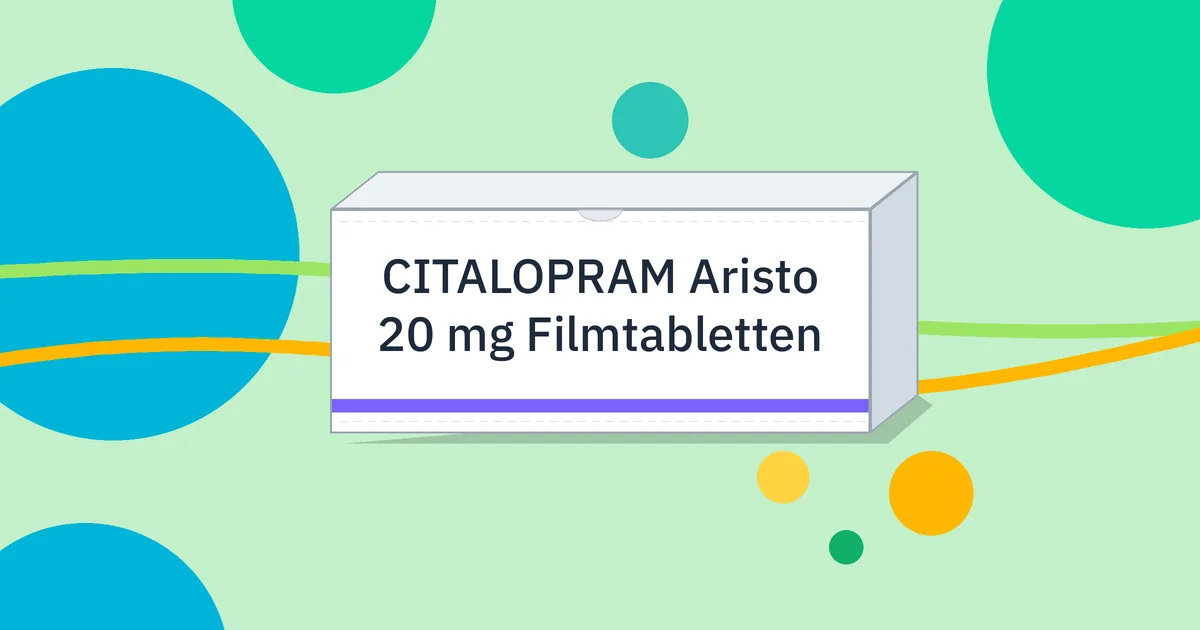 Symbolbild: Packung mit der Aufschrift CITALOPRAM Aristo 20 mg Filmtabletten (PZN 05028138) – Verfügbarkeit und Bezug in Apotheken in Frankfurt am Main
