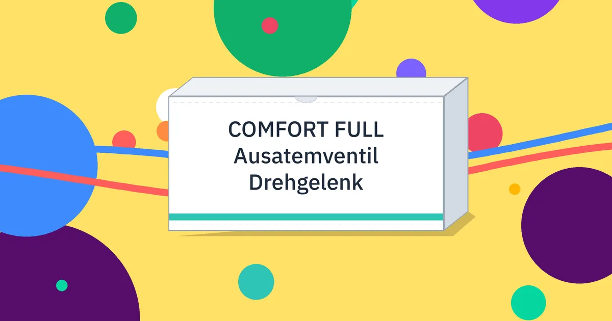 Symbolbild: Packung mit der Aufschrift COMFORT FULL Ausatemventil Drehgelenk (PZN 03026081) – Verfügbarkeit und Bezug in Apotheken in Frankfurt am Main