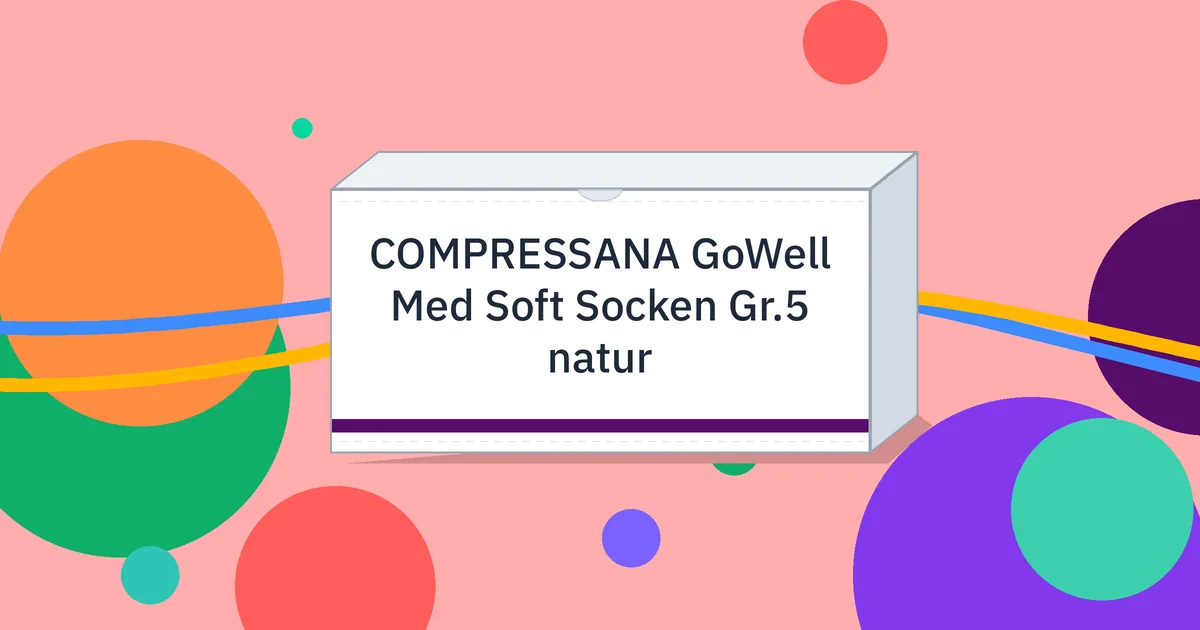 Symbolbild: Packung mit der Aufschrift COMPRESSANA GoWell Med Soft Socken Gr.5 natur (PZN 05143201) – Verfügbarkeit und Bezug in Apotheken in Frankfurt am Main