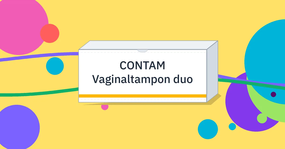 Symbolbild: Packung mit der Aufschrift CONTAM Vaginaltampon duo (PZN 02450492) – Verfügbarkeit und Bezug in Apotheken in Frankfurt am Main