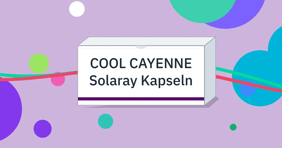 Symbolbild: Packung mit der Aufschrift COOL CAYENNE Solaray Kapseln (PZN 17253679) – Verfügbarkeit und Bezug in Apotheken in Frankfurt am Main