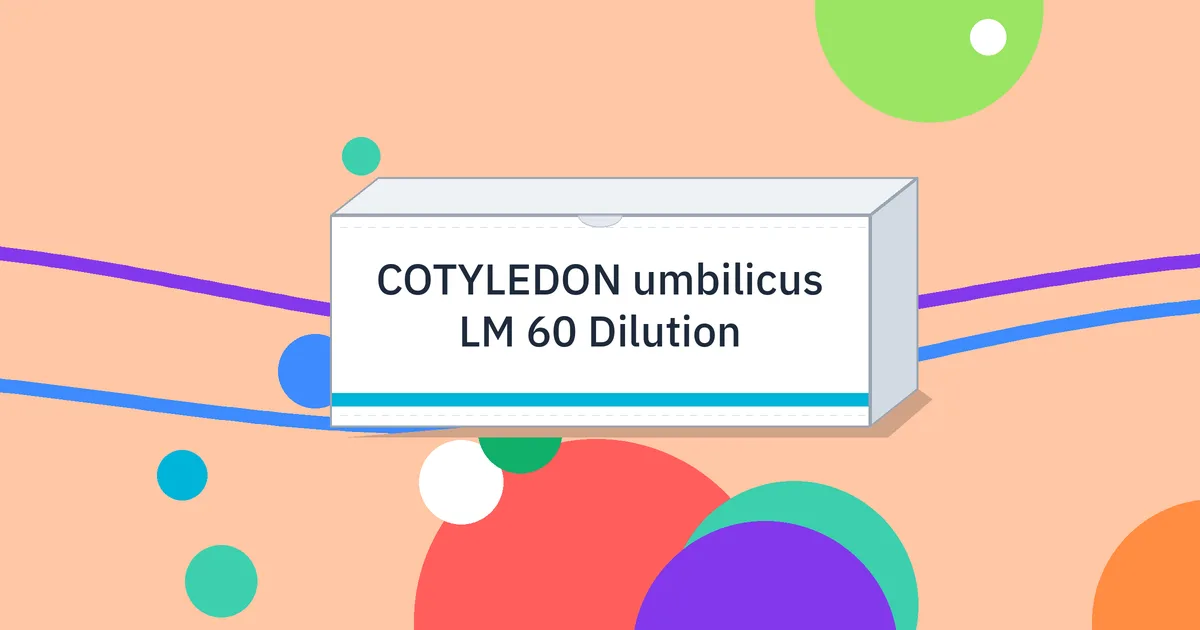 Symbolbild: Packung mit der Aufschrift COTYLEDON umbilicus LM 60 Dilution (PZN 13456109) – Verfügbarkeit und Bezug in Apotheken in Frankfurt am Main